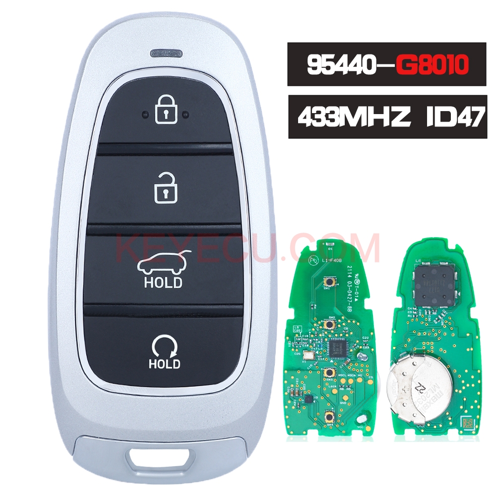 95440-G8010 Smart Remote Key 4 Buttons 433MHz ID47 Fob for Hyundai ...