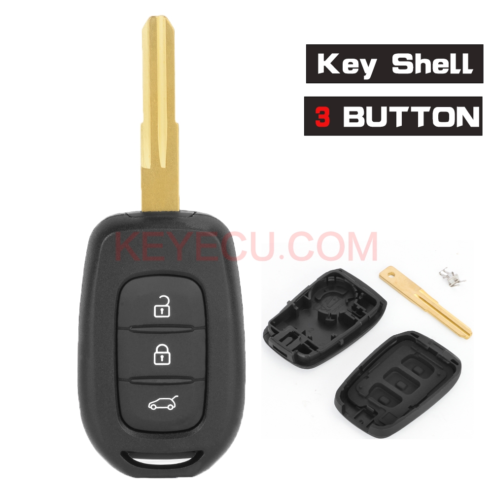Remote Key Shell Case Fob 3 Button for Renault Duster Trafic Clio 4 ...