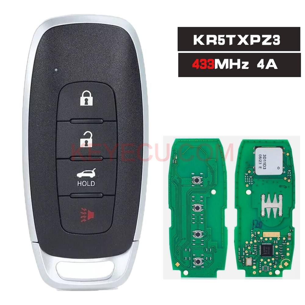 FCCID:KR5TXPZ3 / PN: 285E3-6RA5A 4 Button Smart Remote Key 433MHz 4A ...