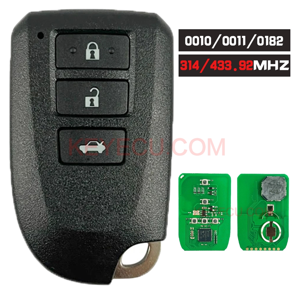 Board ID: 0010/0011/0182 Smart Key 312/314.3MHz / 433MHz 8A Chip Fob 3 ...