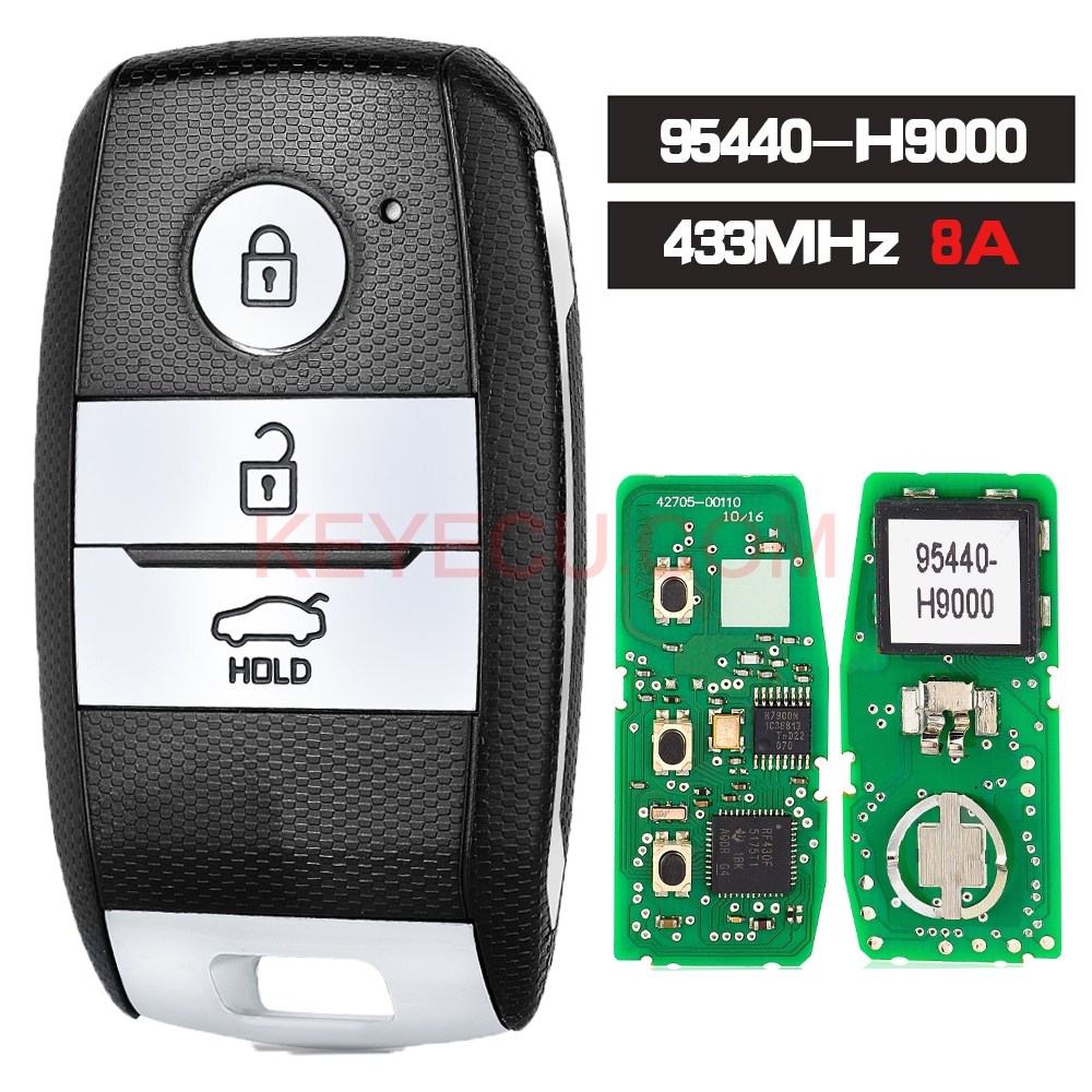 OEM Board PN: 95440-H9000, Smart Remote Key 3 Button Fob 433MHz 8A Chip ...