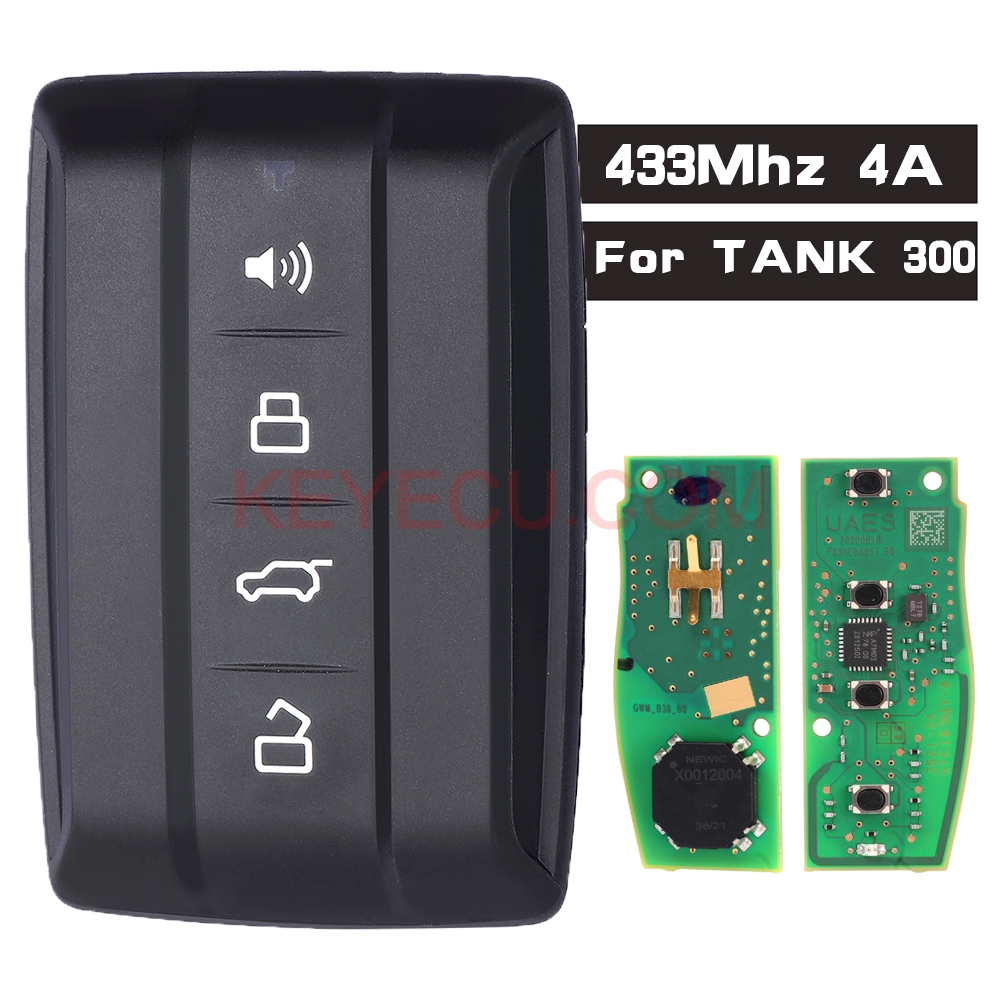 Original Keyless Go Auto Smart Remote Key 433Mhz 4A Chip 4 Buttons Fob ...