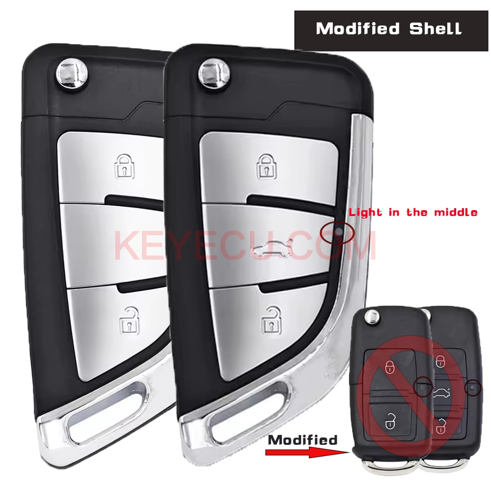 2B / 3 Bottons Modified Car Key Case Shell Housing Fob for Volkswagen ...