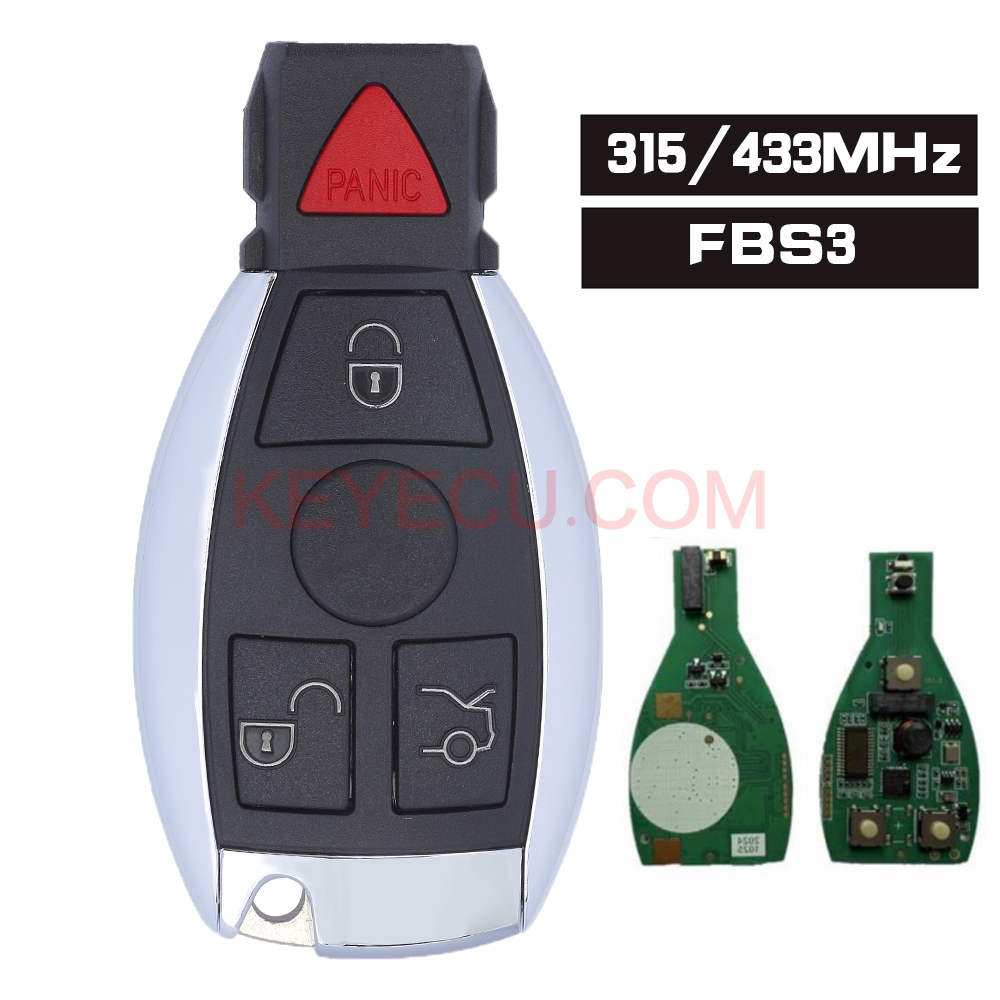 IYZ-3312 MB FBS3 BGA Keyless-Go Smart Remote Key 4 Button 315MHz/433MHZ ...